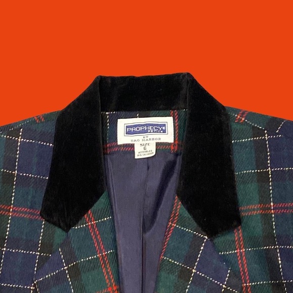Sag Harbor | Jackets & Coats | Vintage Dark Green Plaid Boxer Jacket ...